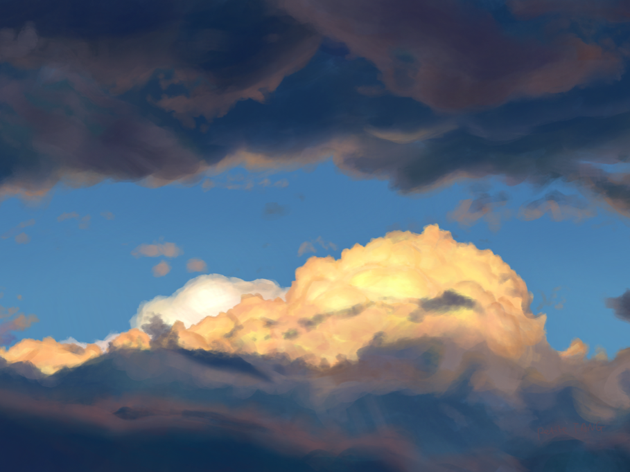 质感插画打卡挑战DAY02-云_petiteFANG-站酷ZCOOL