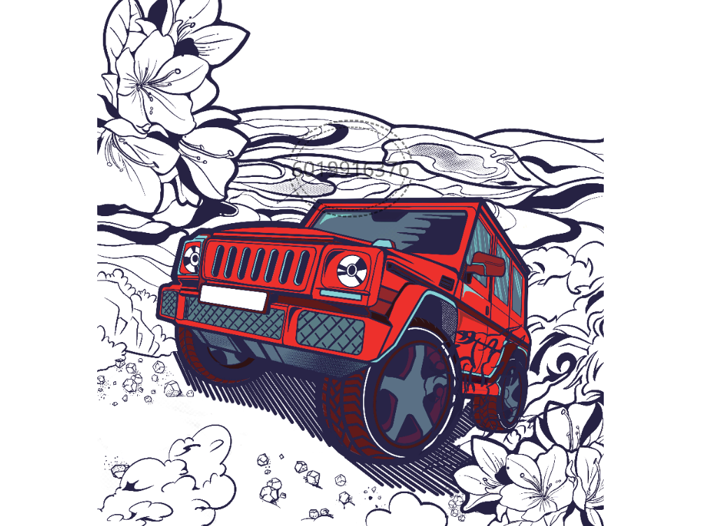 赛博朋克风越野比赛插画_虞诛-站酷ZCOOL