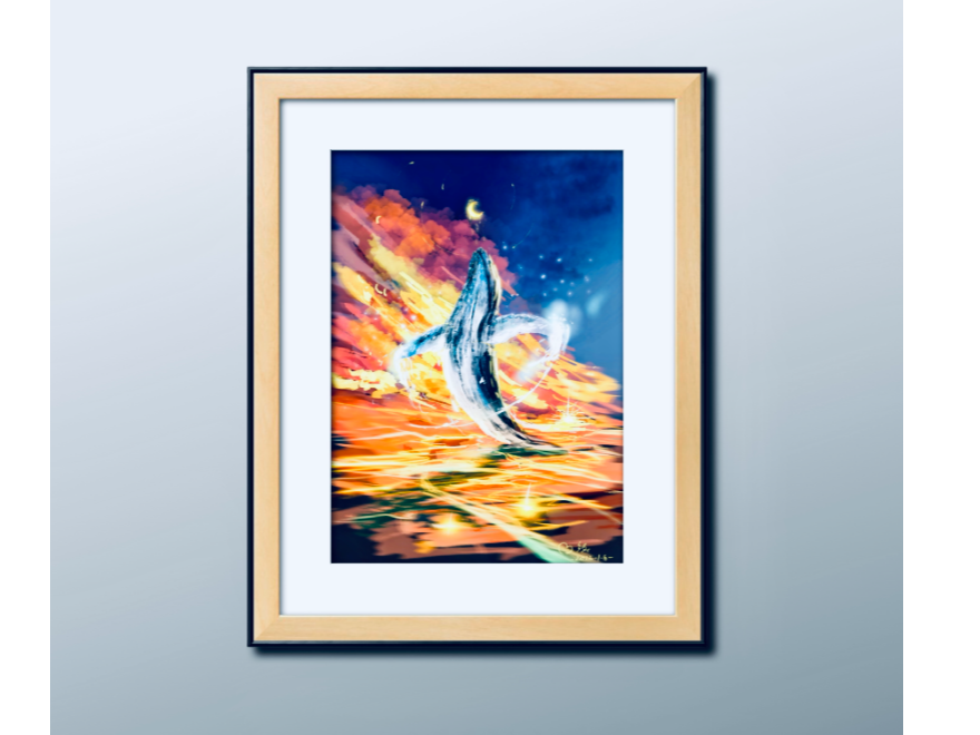 鲸自由系列——《探星赶月》_心颜joy-站酷ZCOOL