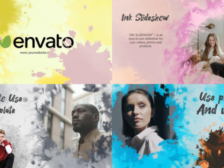 AE模板 | 酷炫多彩墨水喷洒效果动态动画标题开场_猿文件网官方账号-站酷ZCOOL