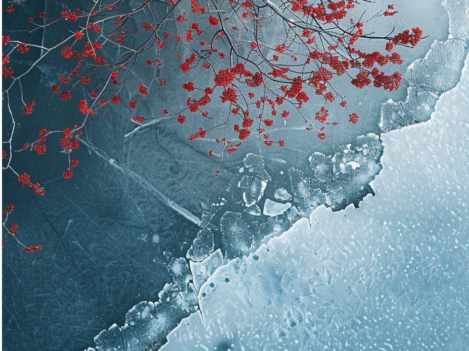 冰雪红梅_沙漠里的西瓜-站酷ZCOOL