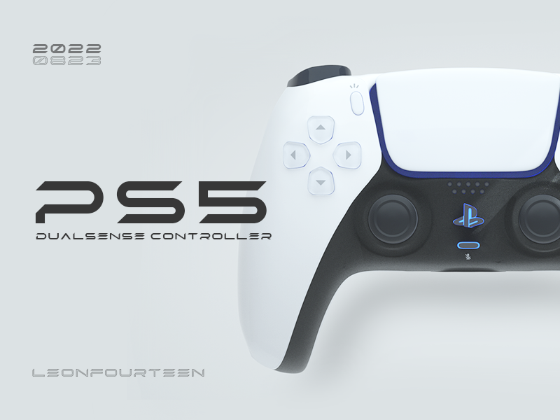 PS5 游戏手柄(DualSense Controller) 建模渲染 C4D+OC_Leononardo-站酷ZCOOL