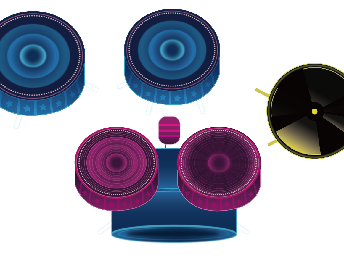 乐器鼓摇滚音乐卡拉OK霓虹灯风手绘风格的乐器_LY燕-站酷ZCOOL