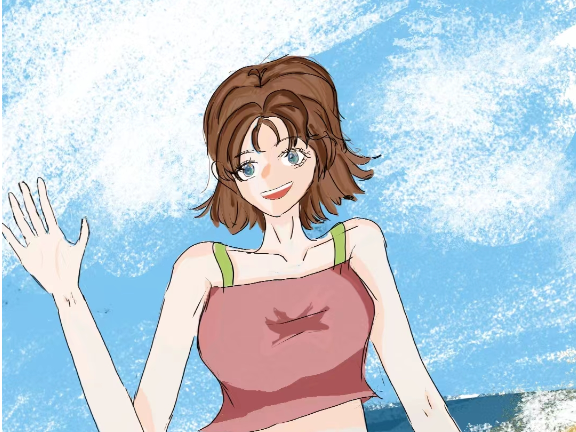 沙滩少女_烟火h-站酷ZCOOL