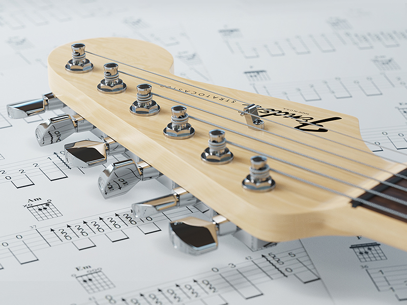 产品渲染-电吉他_皮特Pete-站酷ZCOOL