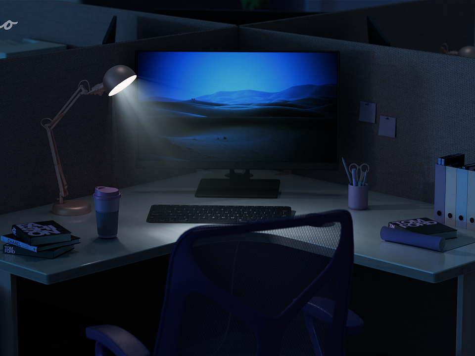 【C4D动态设计】办公室场景展示_Ashuo硕-站酷ZCOOL