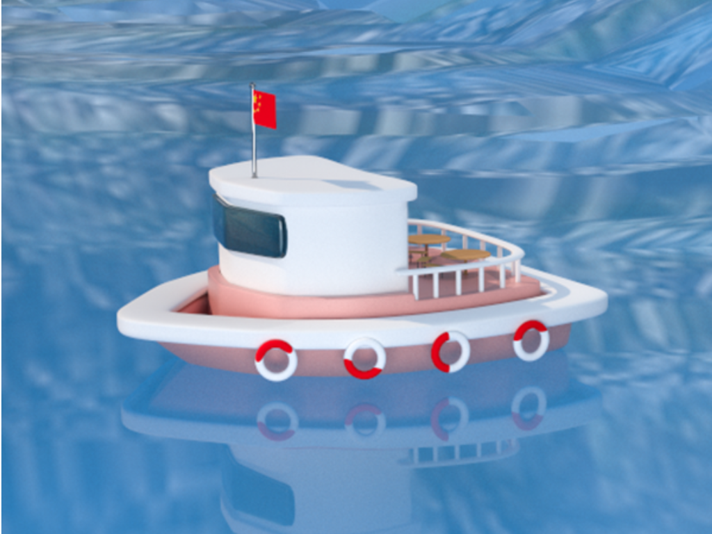 C4D建模《小白船》_知寻CC-站酷ZCOOL
