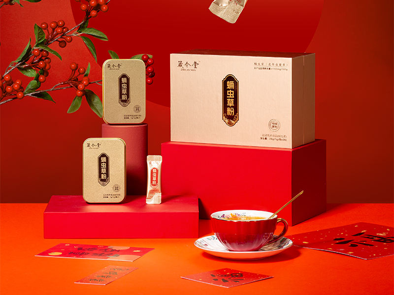 蛹虫草粉｜补品拍摄｜高档礼品拍摄｜年货拍摄_LeftStudio-站酷ZCOOL