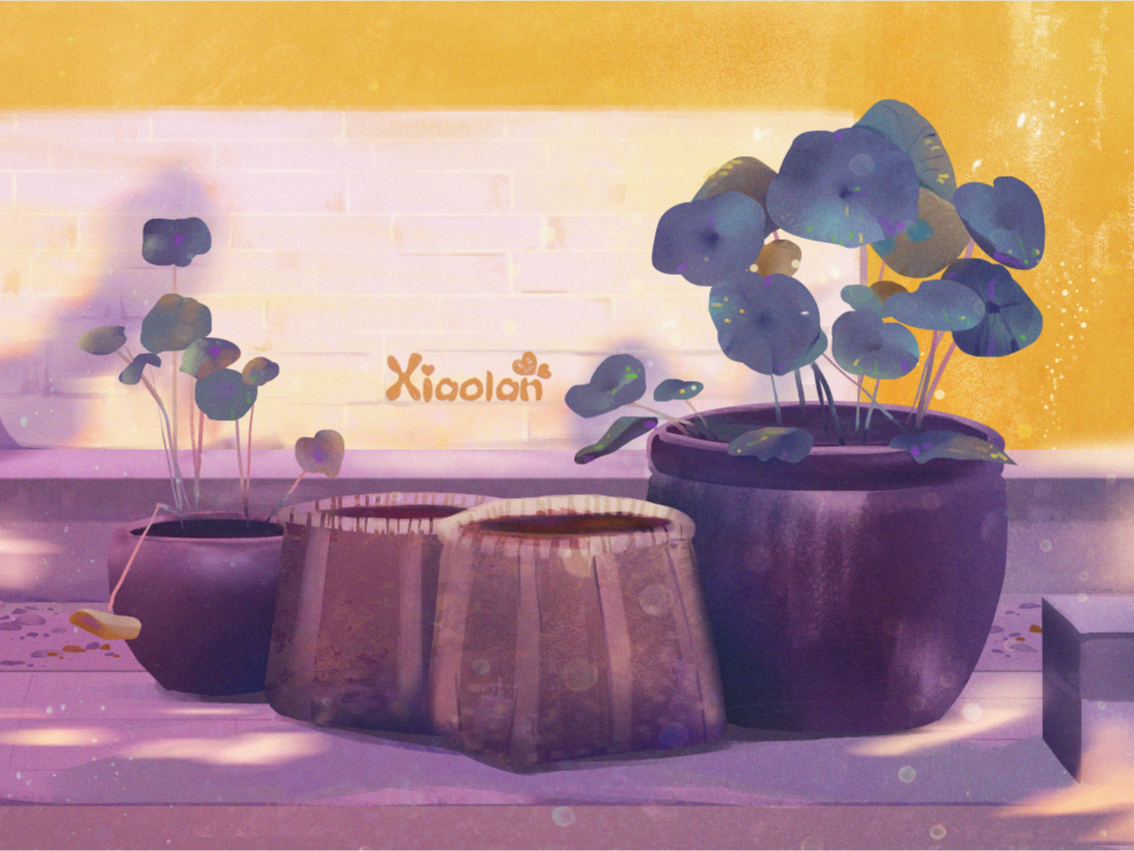 365挑战100#荷叶_爱画画的萧蓝-站酷ZCOOL