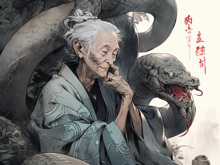 百鬼夜行·蛇骨婆_Wandering_Shadow-站酷ZCOOL