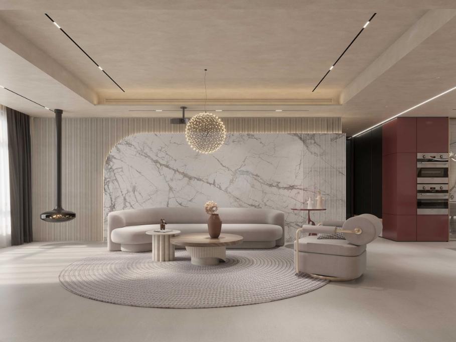 北欧风格客餐厅效果图_王彤ing-站酷ZCOOL