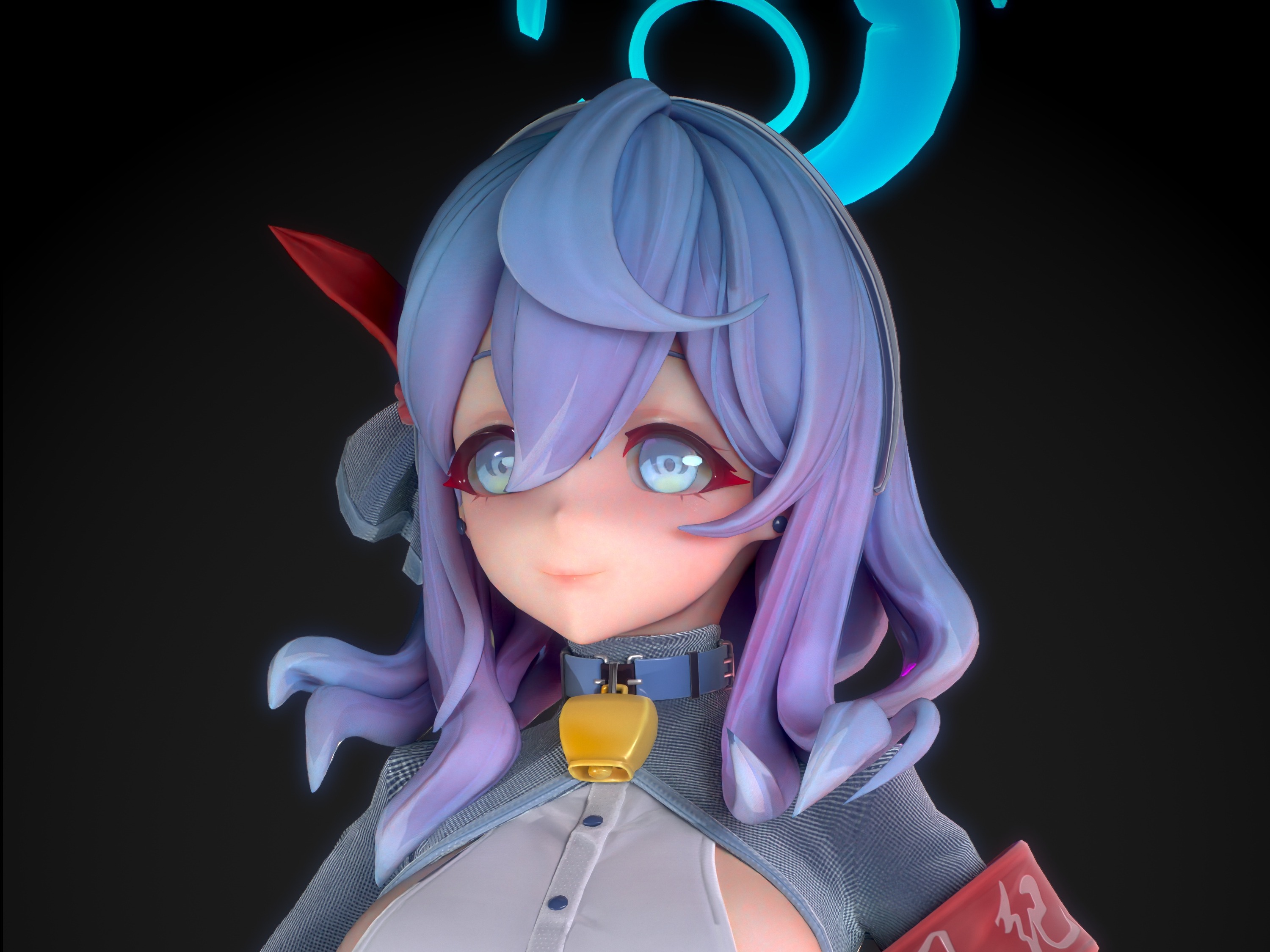 蔚蓝档案《亚子》3D模型玩具渲染_广东秋裤-站酷ZCOOL