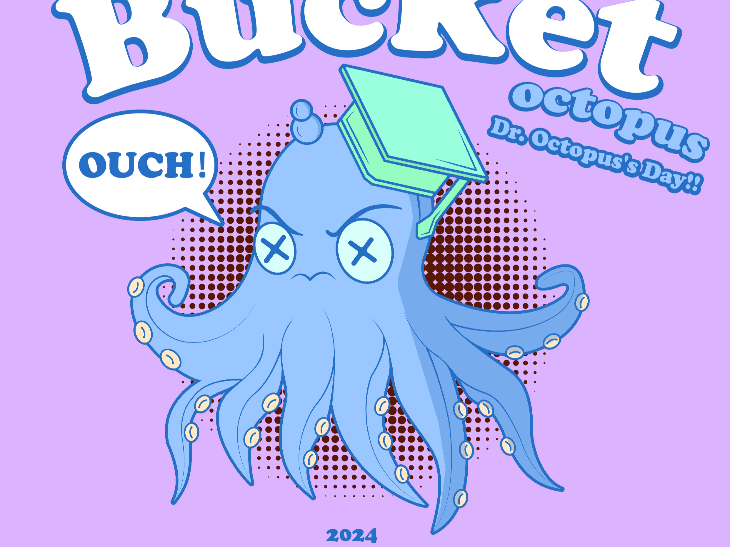 章鱼博士手绘插画品牌形象_Flover湛蓝-站酷ZCOOL