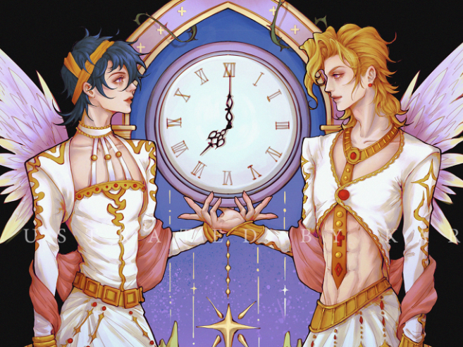 【合集】JOJO双人同人教堂彩窗风插画_罗德KARAS-站酷ZCOOL