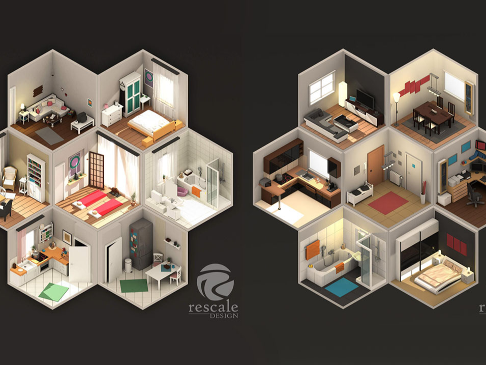 3dmax-零基础场景蜂巢形状小房间模型制作教程。_Alan安澜-站酷ZCOOL