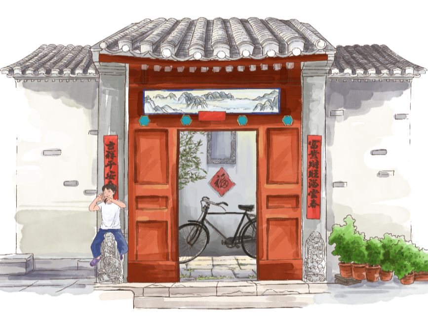 【原创手绘】胡同的记忆_北极以北821015-站酷ZCOOL