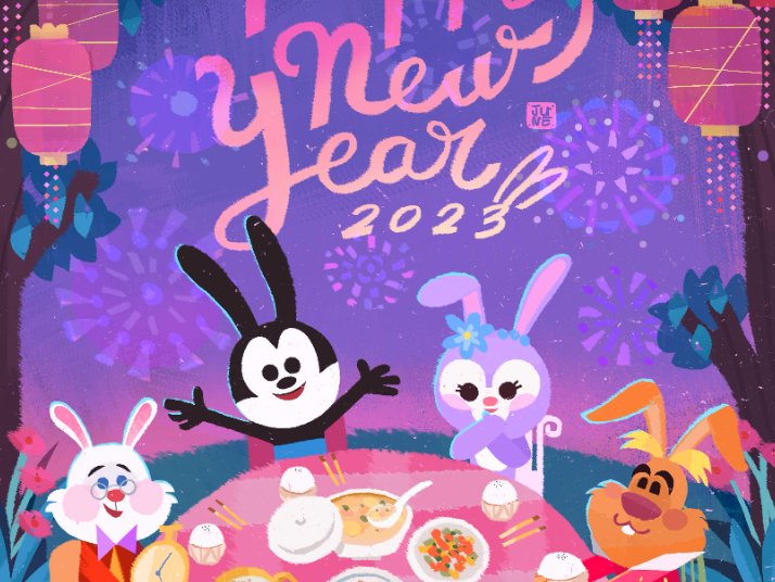 迪士尼兔兔们的除夕夜_ZCJUNE-站酷ZCOOL
