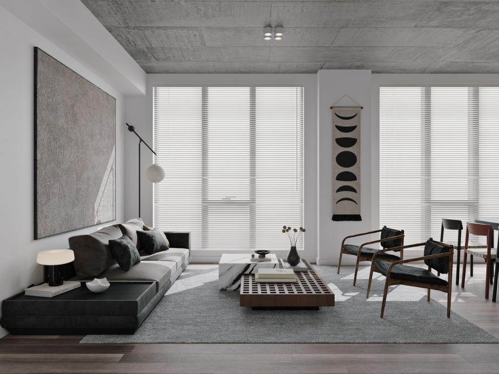 现代客餐厅效果图表现_王彤ing-站酷ZCOOL