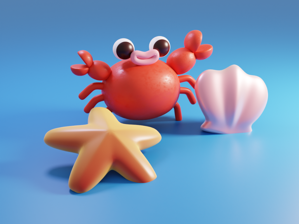 Blender春日创作打卡挑战-day6小螃蟹_Z897792444-站酷ZCOOL