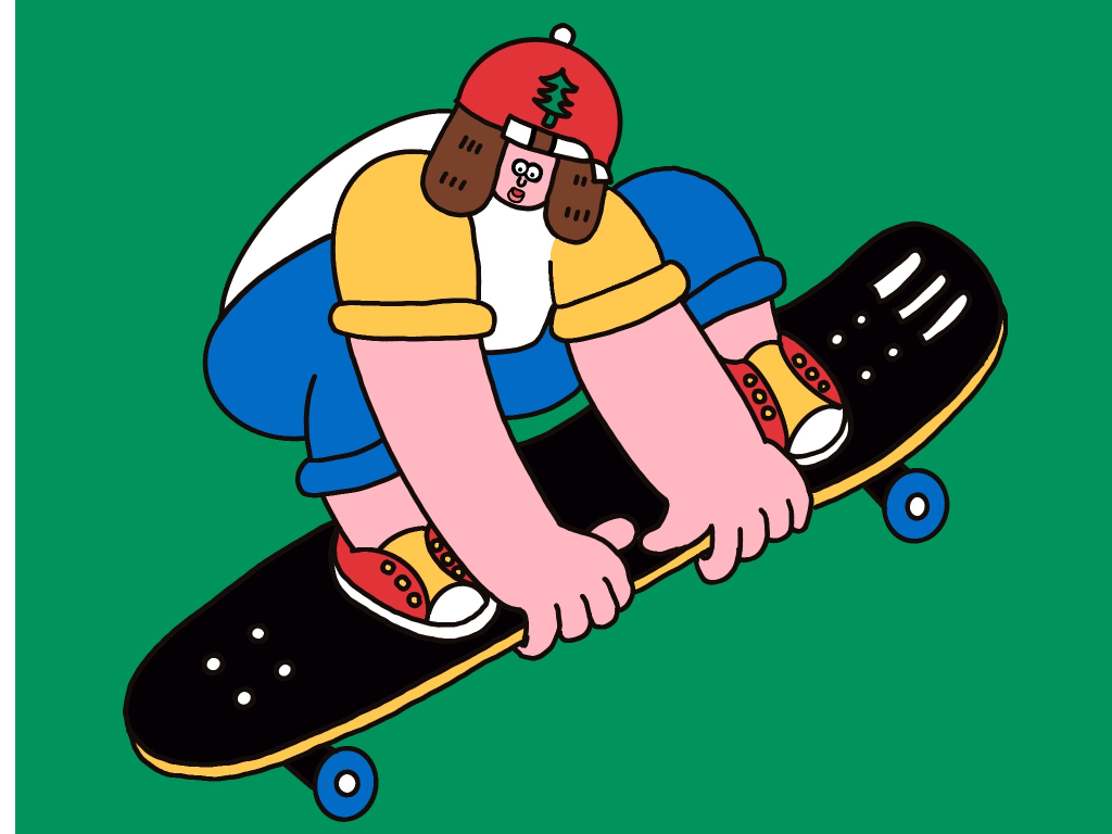 挑战百变头像014｜滑板出街_有点酷的vicky呦-站酷ZCOOL