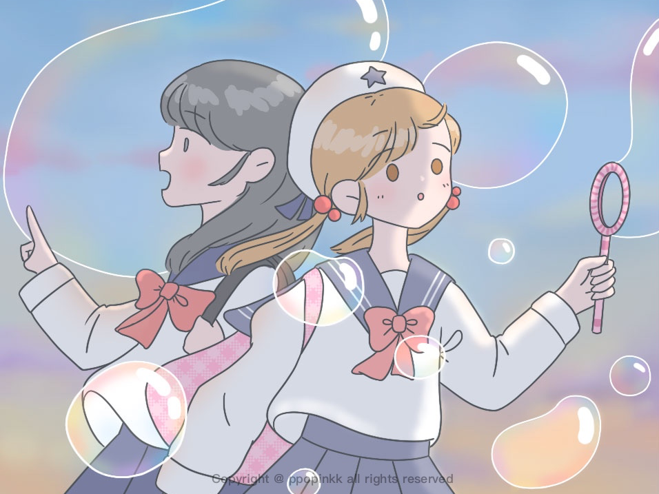 少女的日常系列插画_是pp捏-站酷ZCOOL