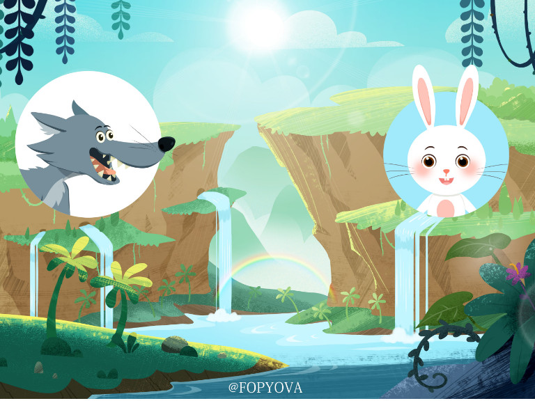 教育动画《兔子和狼》_Fopyova-站酷ZCOOL