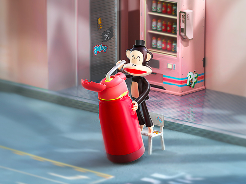 2020年 Paul frank 大嘴猴保温壶_朗_朗-站酷ZCOOL