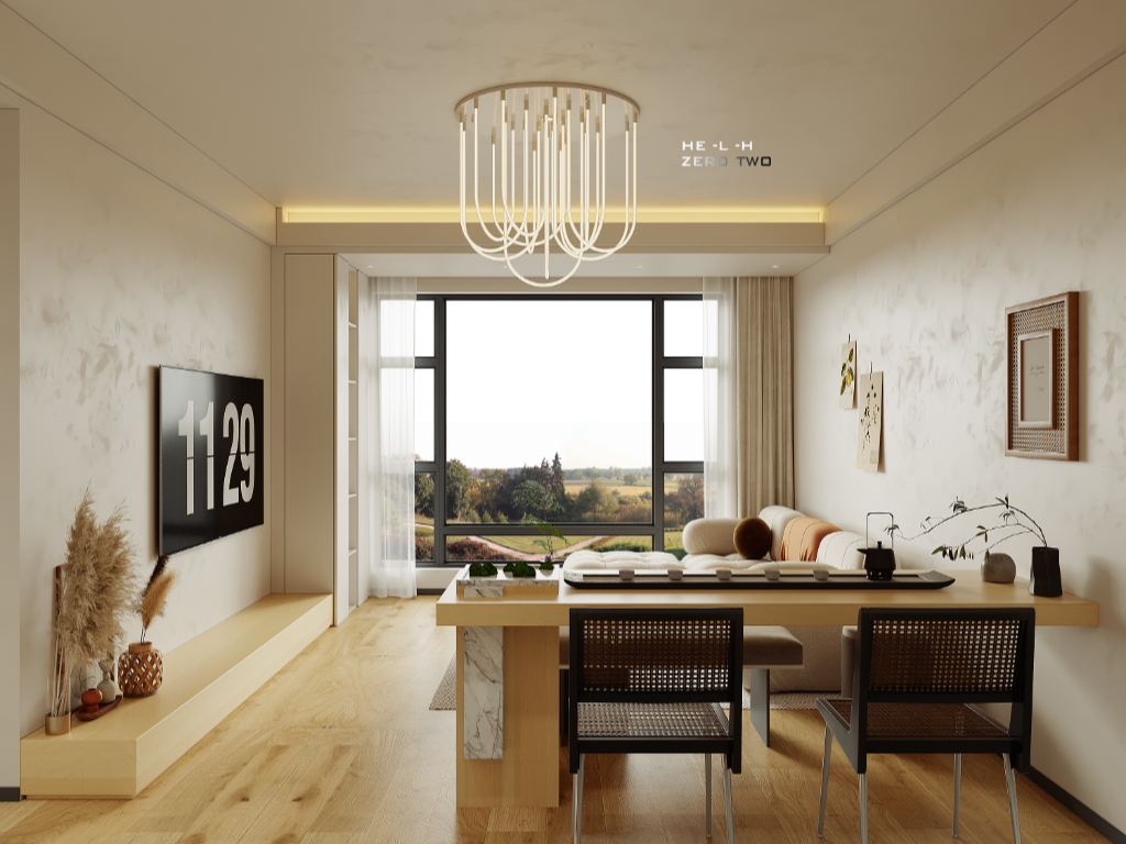 现代诧寂风客餐厅_zero一two-站酷ZCOOL