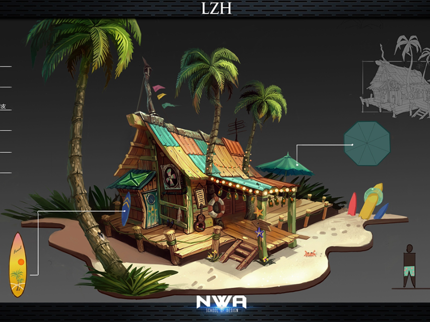 3dmax/Bodypaint3d-海边小房子场景模型制作教程。_Alan安澜-站酷ZCOOL