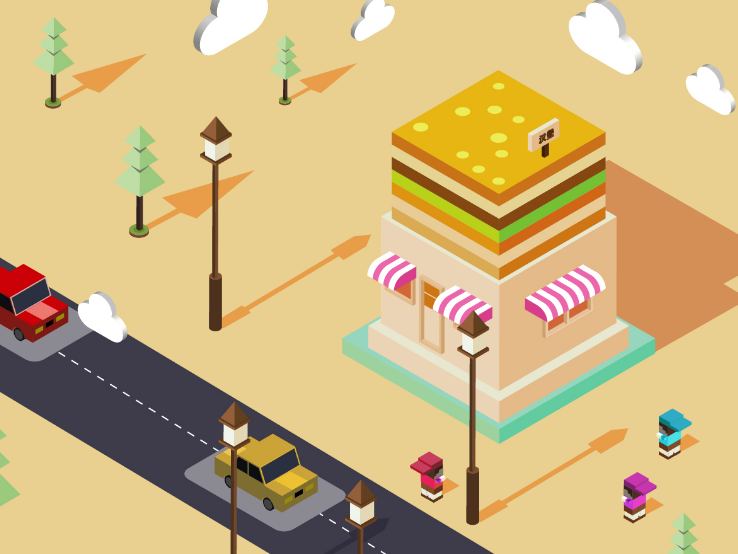 2.5d.汉堡城_李ljt-站酷ZCOOL