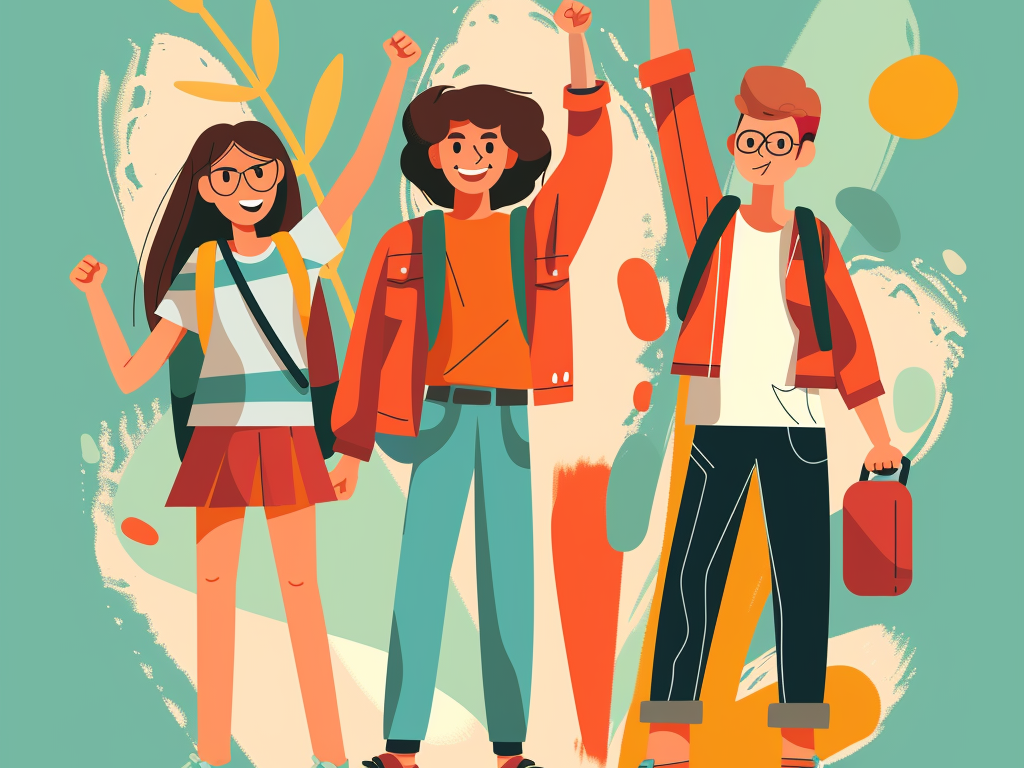 五四青年节，青春，人物，青年节插画，_诗悦锦鲤Jolin-站酷ZCOOL