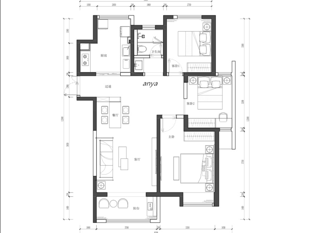 施工图||家装室内装饰_安雅ay-站酷ZCOOL