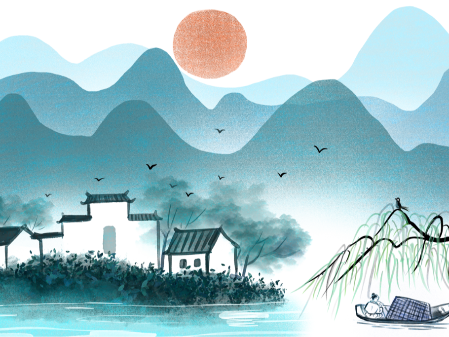 水墨风景_一朵云插画-站酷ZCOOL