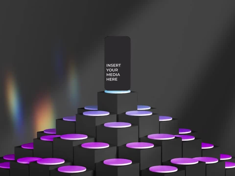 PR模板 | 3D智能手机场景移动应用程序促销LOGO标志_猿文件网官方账号-站酷ZCOOL