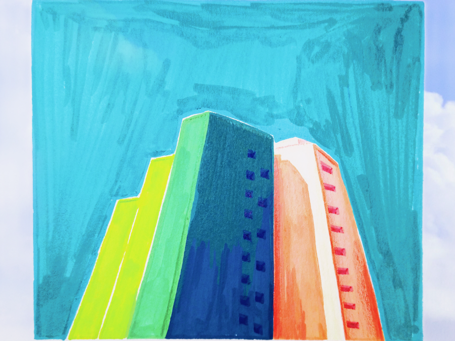 三点透视 房子建筑_月童Maudie-站酷ZCOOL