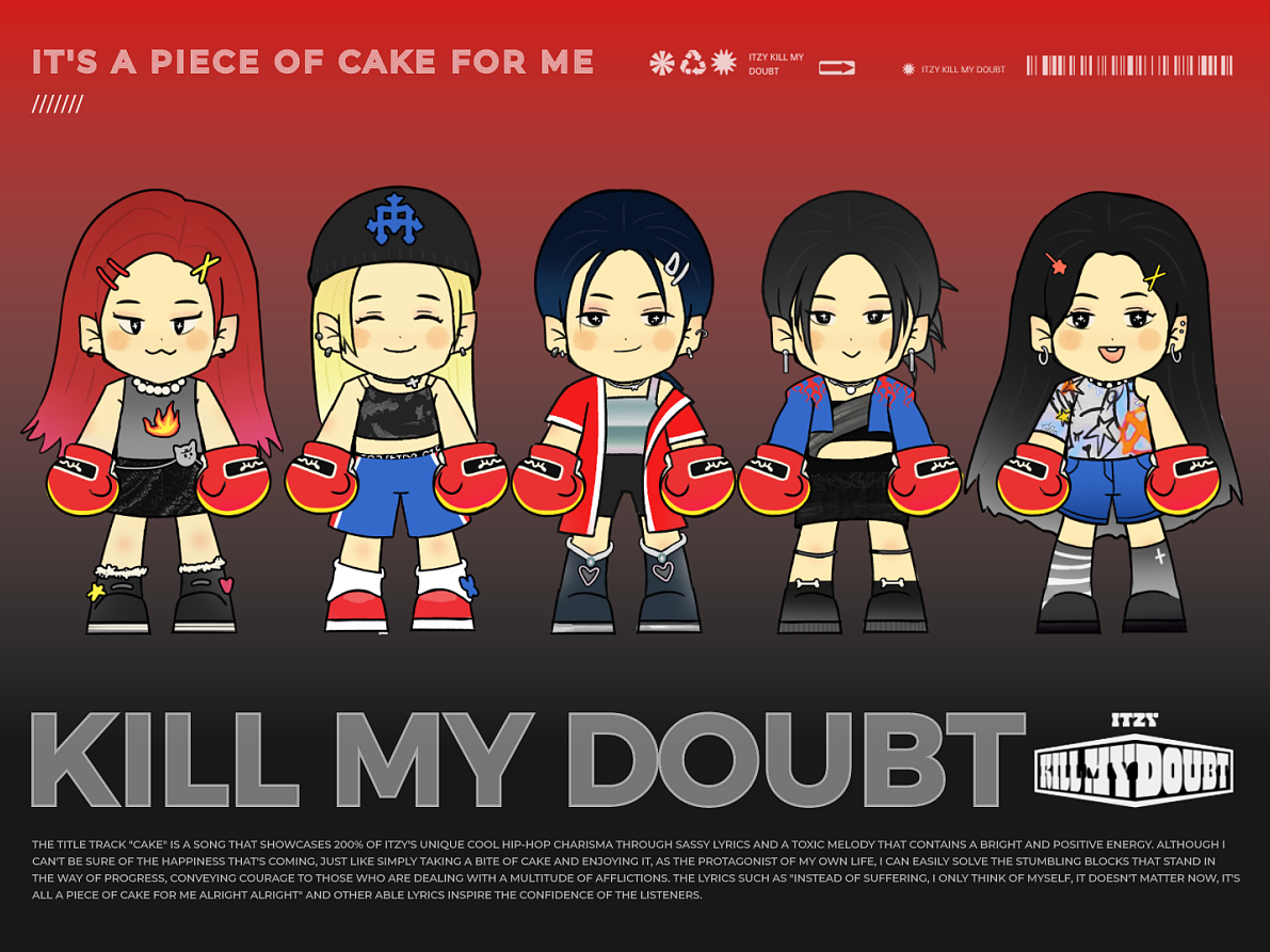 《ITZY-CAKE》插画练习_给小陈炸鸡腿-站酷ZCOOL