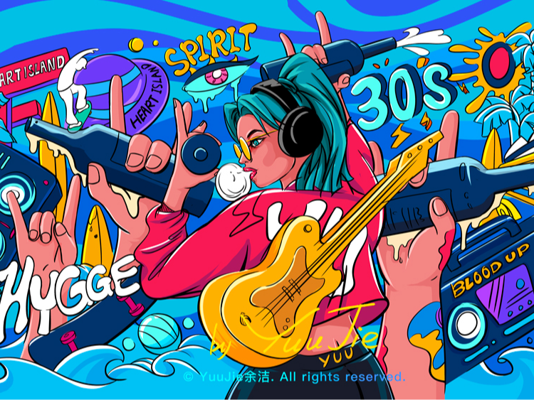 《热血女孩》_YuuJie余洁-站酷ZCOOL