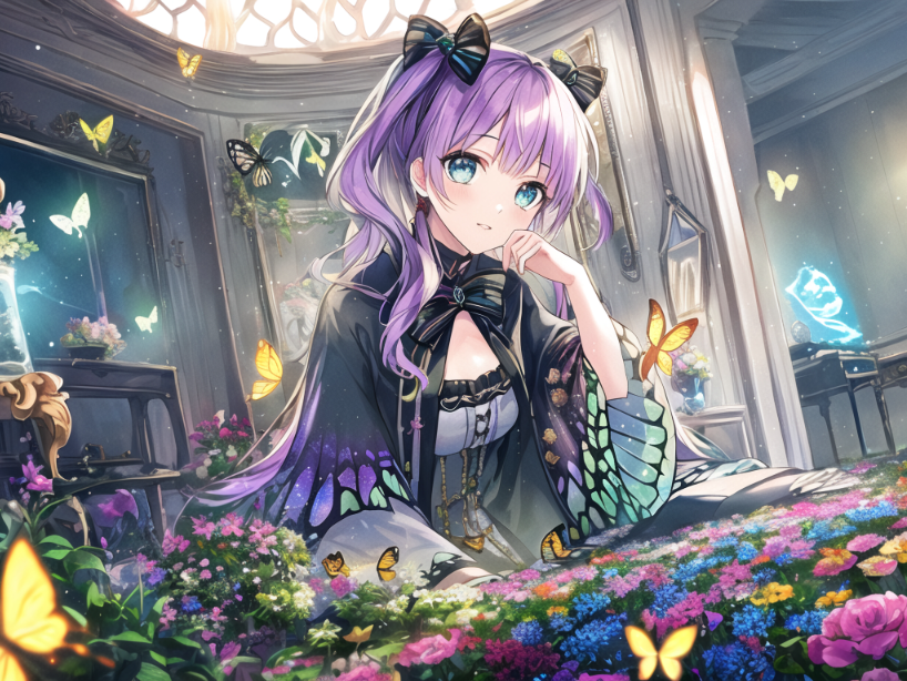 【喵酱AI绘图】住在华丽房间里的少女，但是喜欢照镜子_是喵酱鸭-站酷ZCOOL