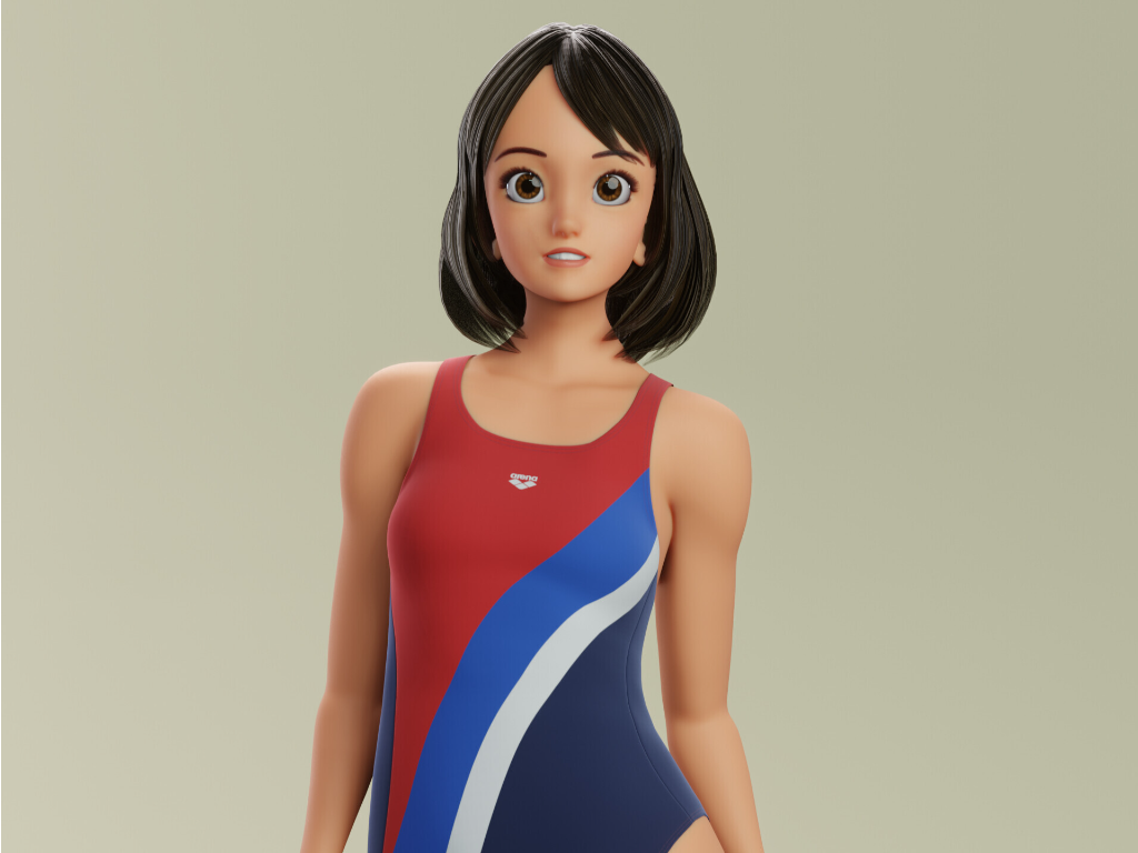 个人作品：穿泳衣的女孩 Girl in swimsuit_Z98481918-站酷ZCOOL