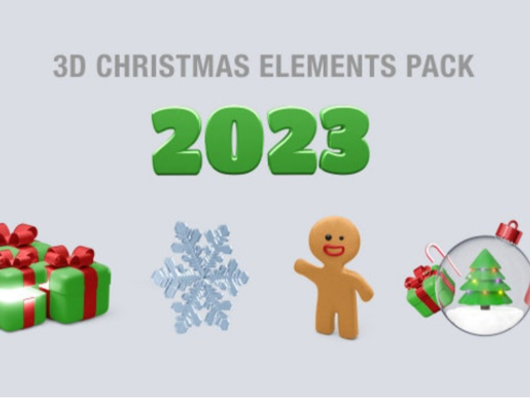 PR模板 | 3D风格叠加层效果圣诞元素包宣传片_猿文件网官方账号-站酷ZCOOL