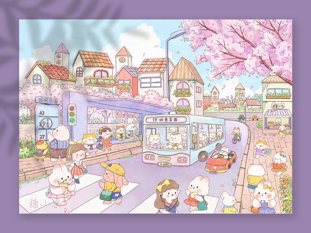 治愈系插画 | 上班族的日常生活_糖小栗呀-站酷ZCOOL