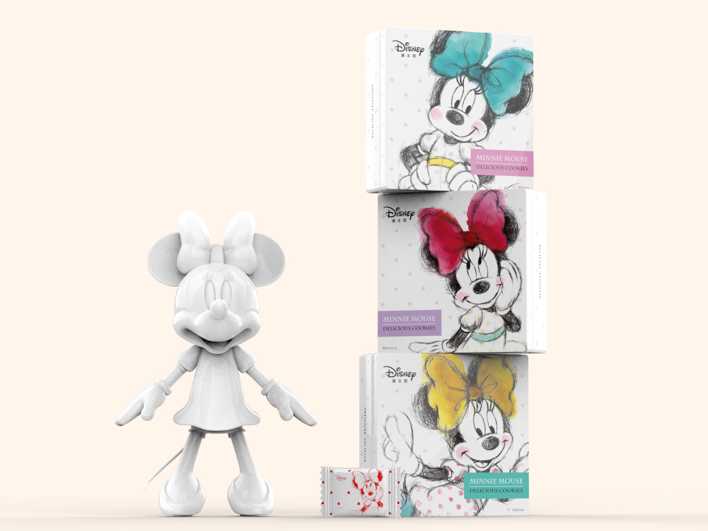 disney Minnie-双色饼干_shanghaitony-站酷ZCOOL