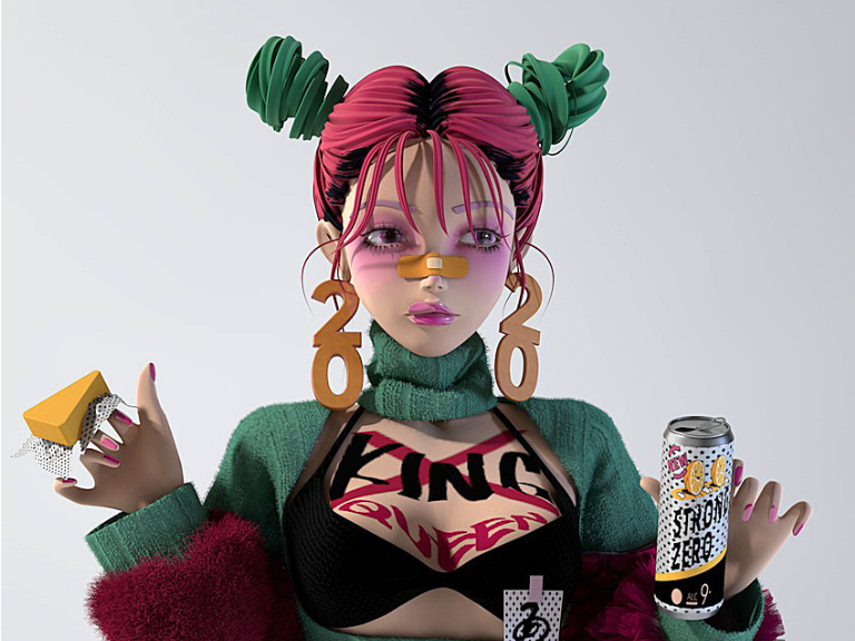 风格化IP双丸子头女孩_zhenzhu12-站酷ZCOOL