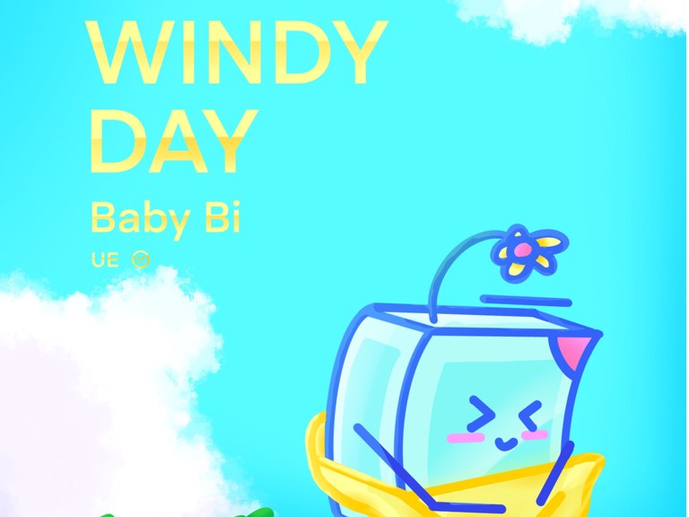🌬刮风 ｜ Bi 宝天气系列插画海报_UE今天画画了吗-站酷ZCOOL