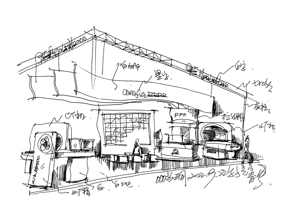 医疗科技展台手稿_山水之间手绘图像-站酷ZCOOL