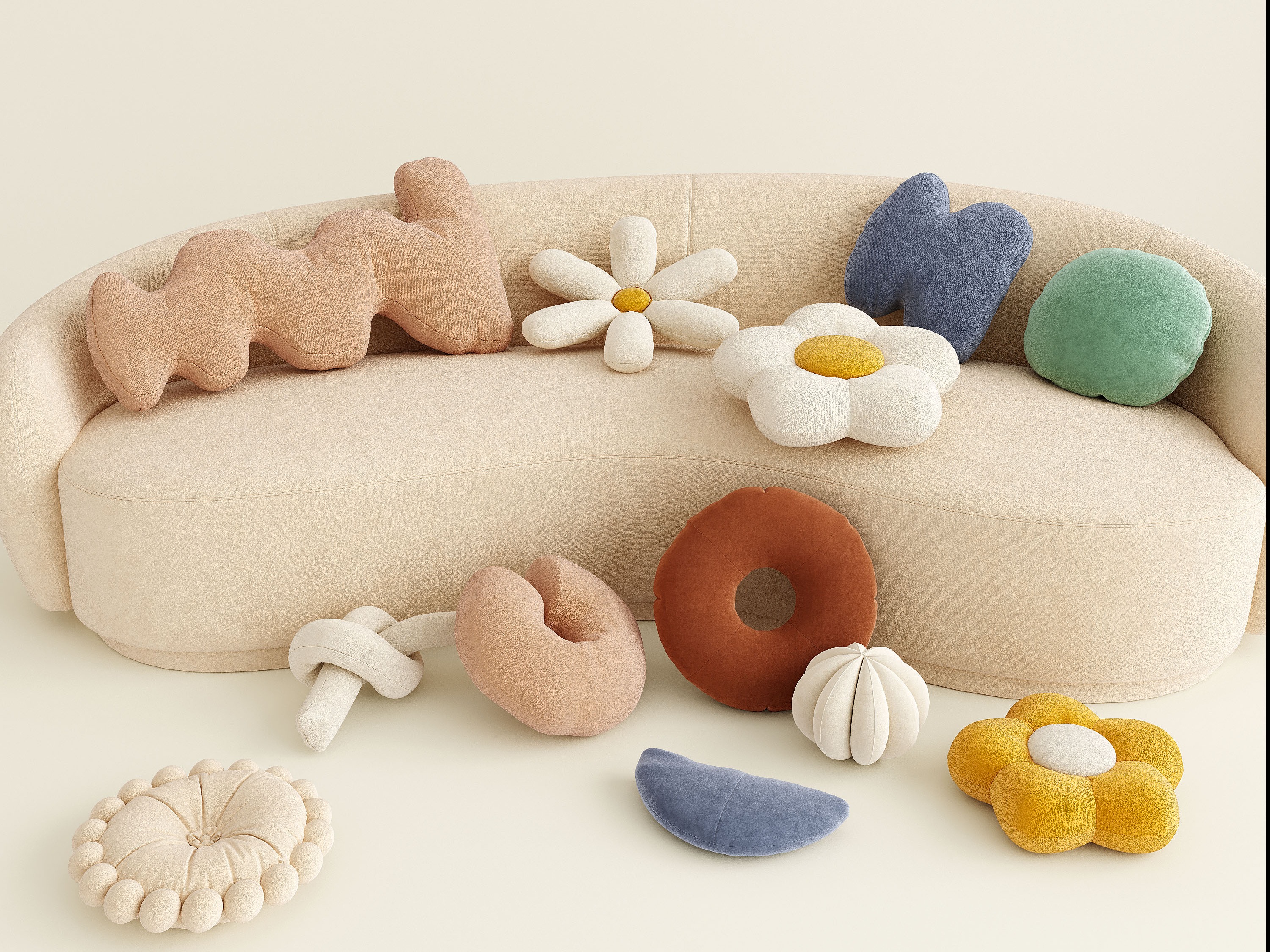 北欧ins风抱枕组合_酒酿可可冰-站酷ZCOOL