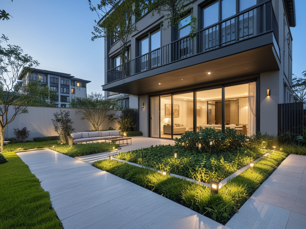 现代别墅庭院空间丨SDXL_景观设计_QLCD-站酷ZCOOL