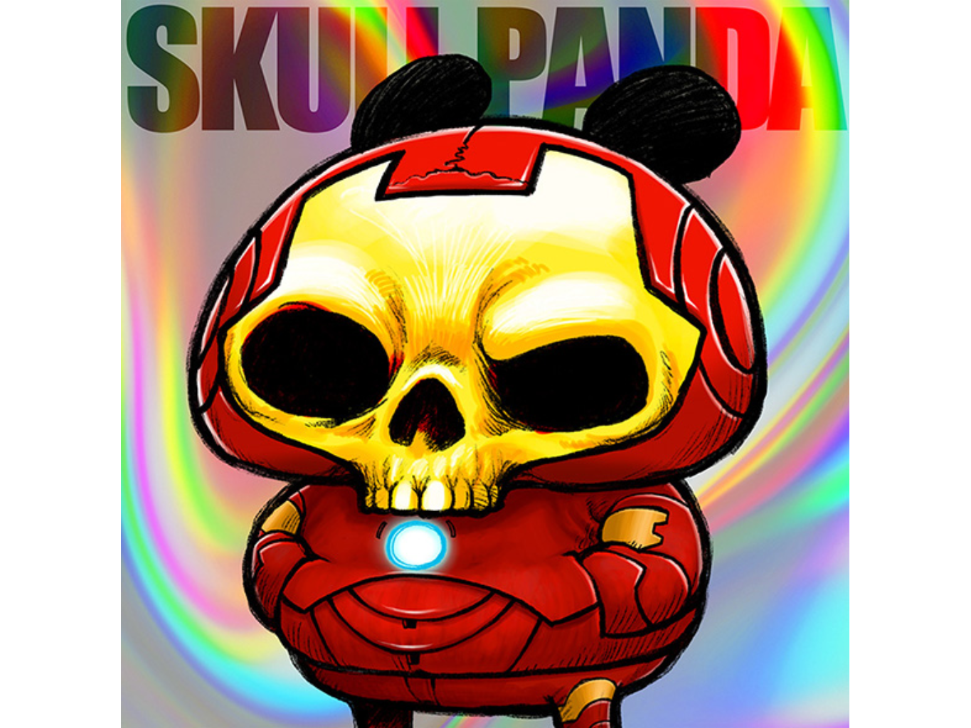 SKULL PANDA 骷髅熊猫 NFT头像 钢铁侠_papaleeson-站酷ZCOOL