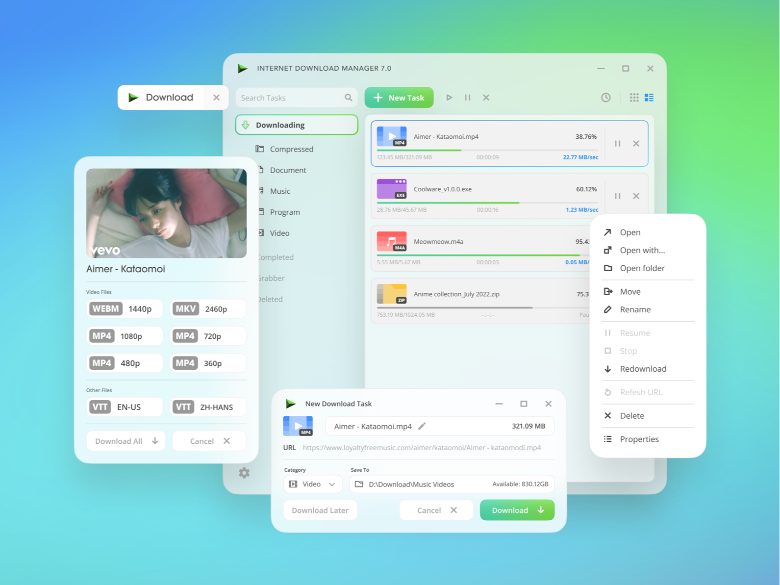 Internet Download Manager (IDM) UI/UX Redesign_ICON科学家-站酷ZCOOL