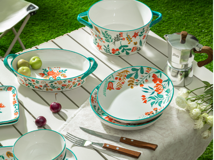 京造秘密花园餐具拍摄「野餐、轻快」_希自Lr-站酷ZCOOL